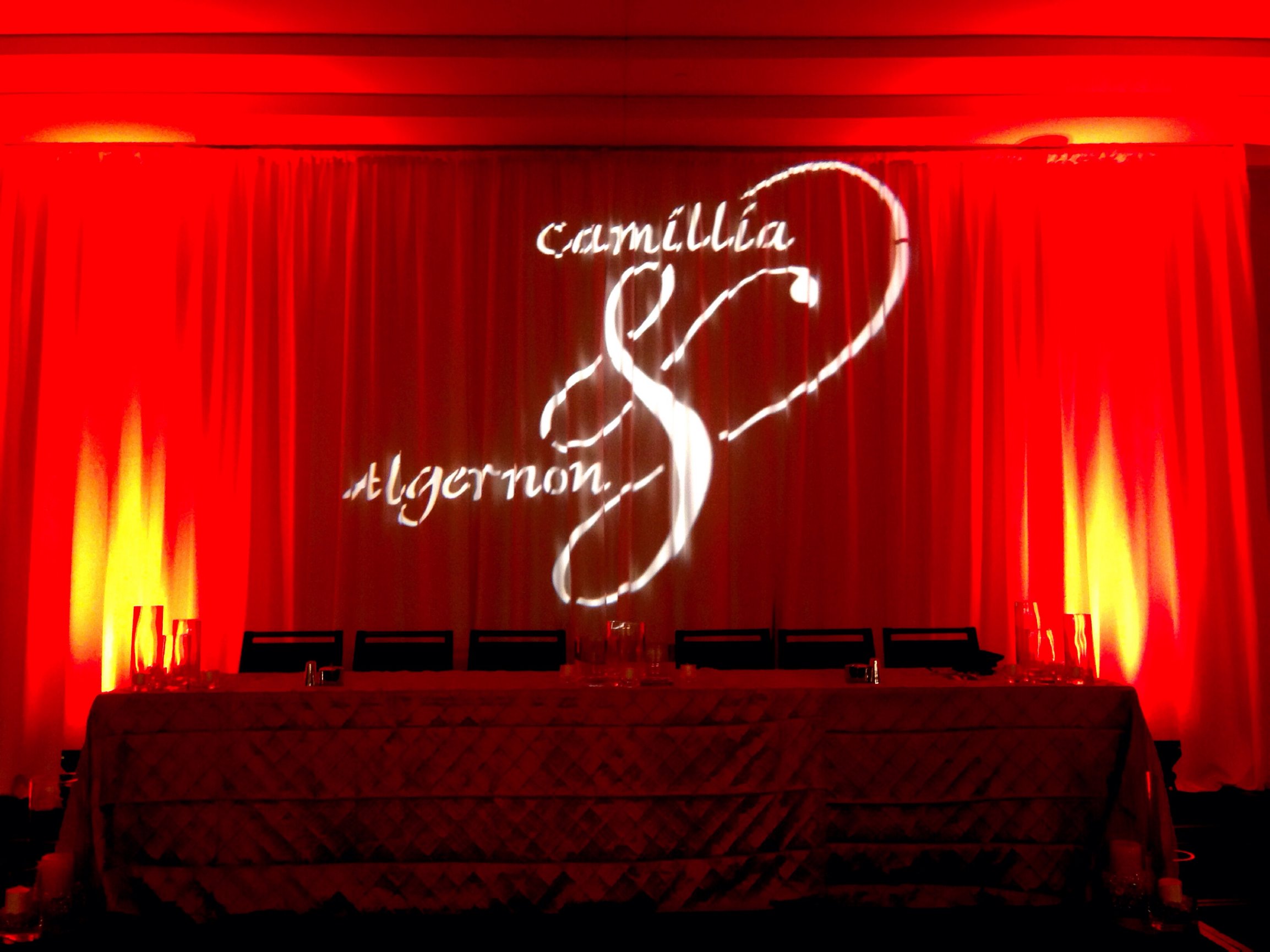 Premium Drape Backdrops, Uplights, Monogram Projection from ...