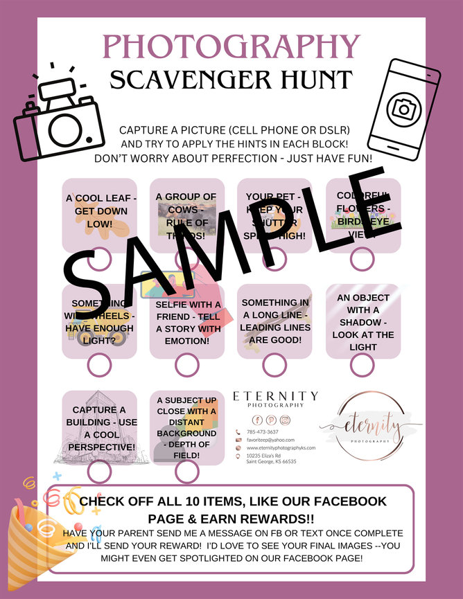 Free Photography Scavenger Hunt - Eternity Photography