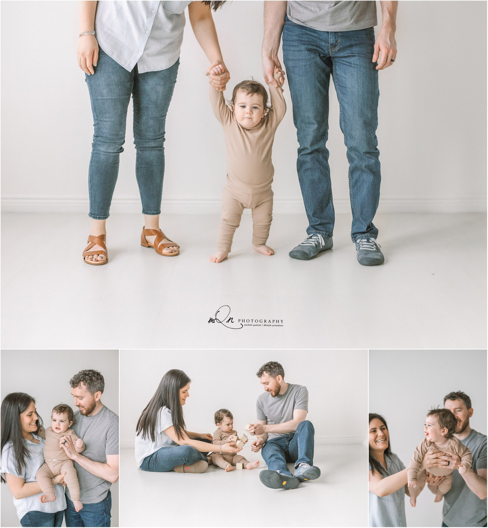 Baby Milestone Photography with the Family in the Studio