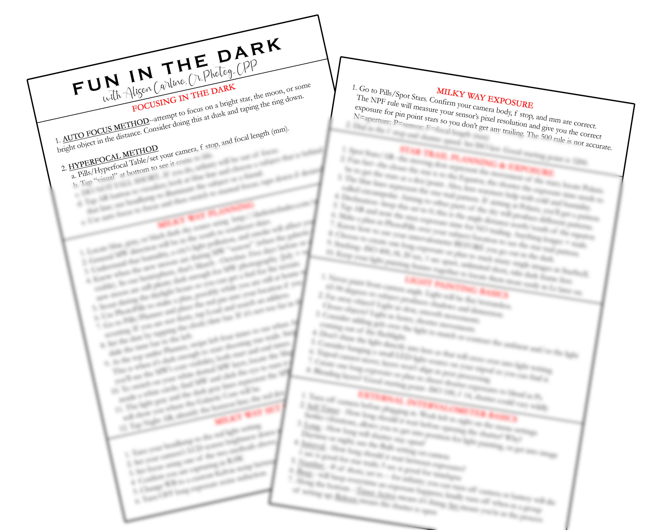 Fun in the Dark - Field Guides - Carlino's Photography
