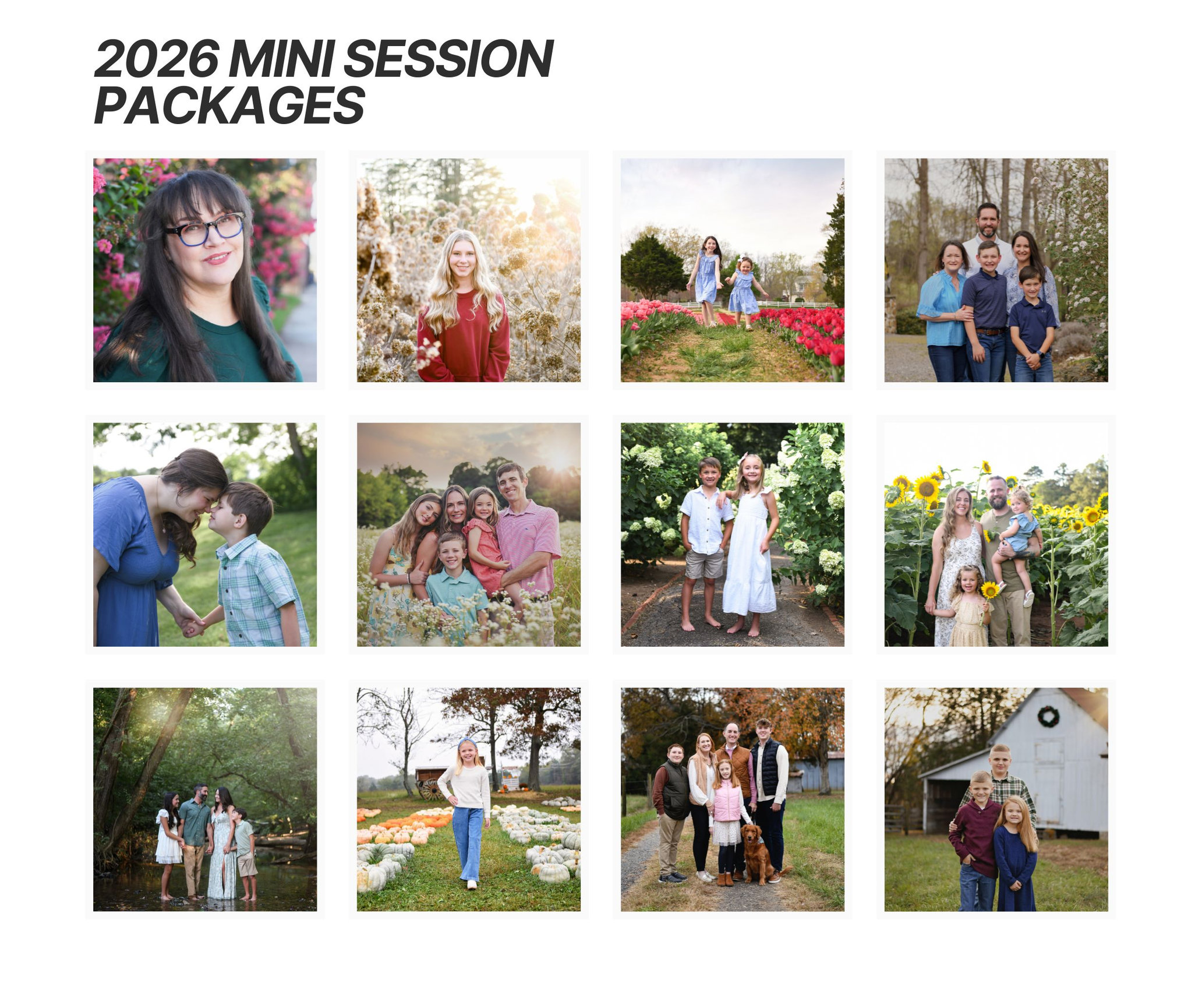 2026 Mini Session Packages: Capture Memories All Year