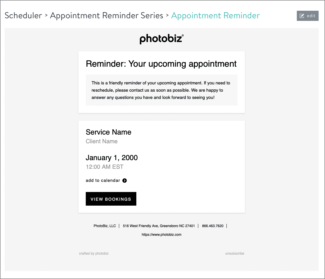 Setting Up Email Automation for the Scheduler - PhotoBiz Knowledge Base