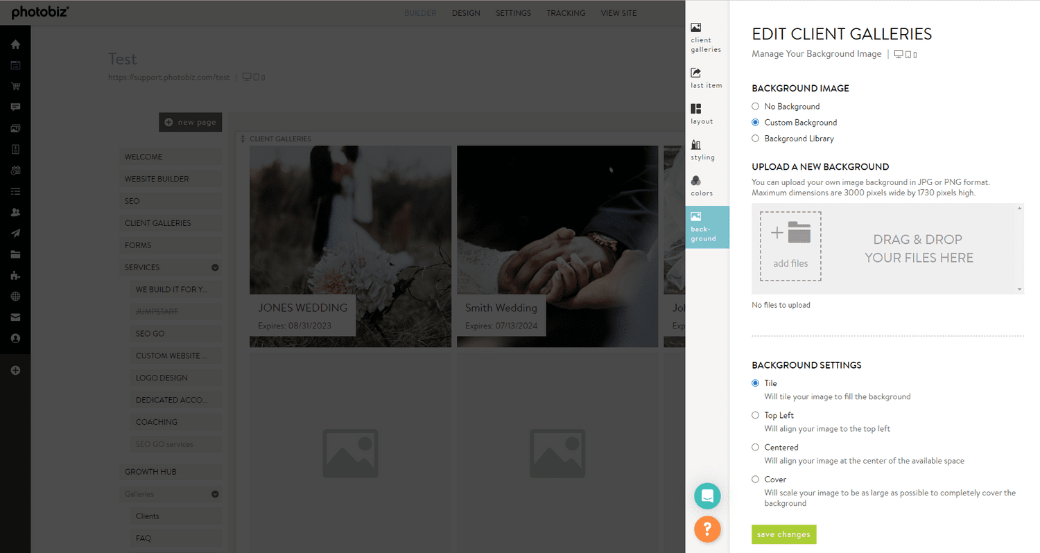 How To Use Client Gallery Blocks - PhotoBiz Knowledge Base