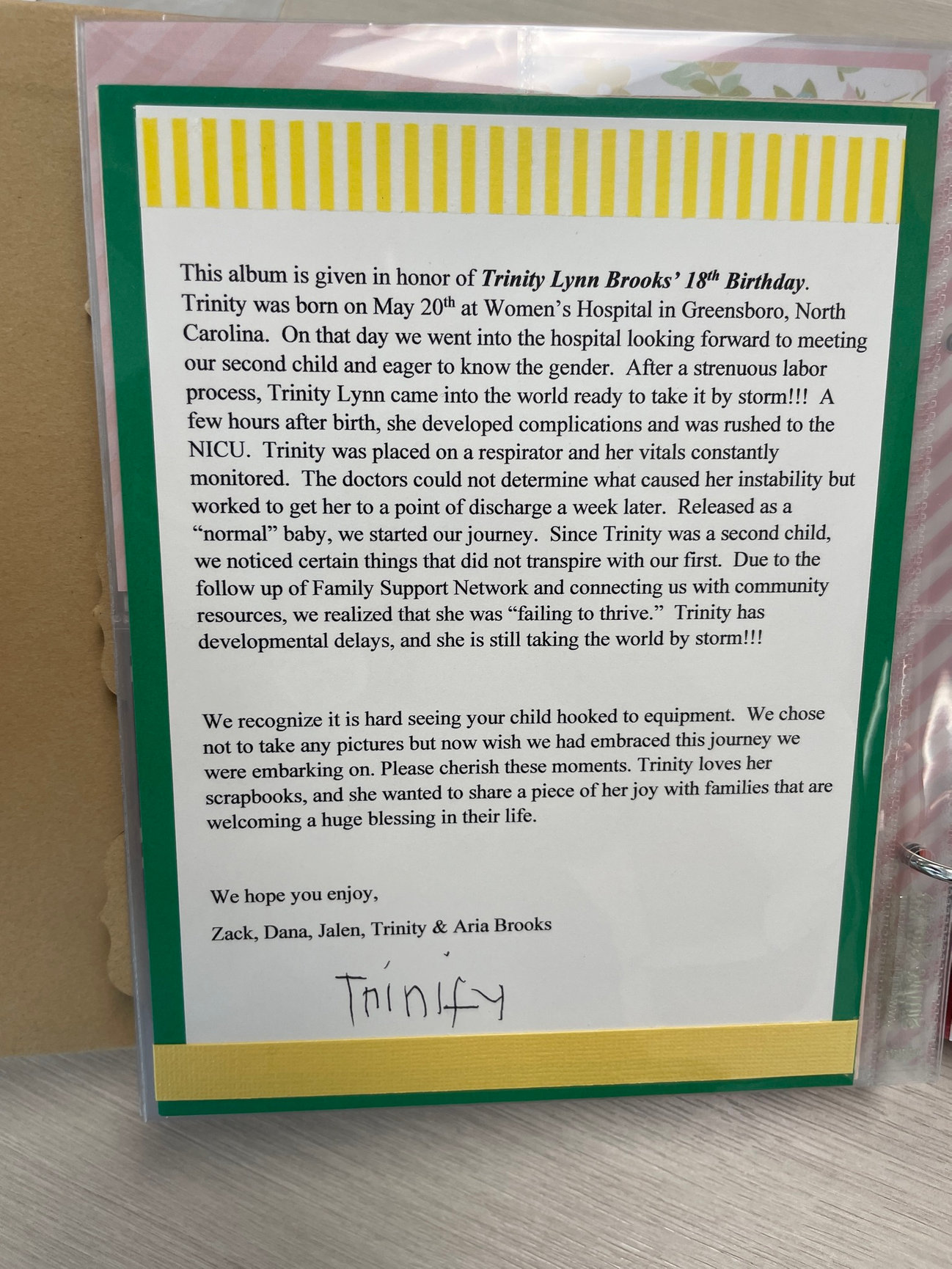 NICU Graduate Turns 18! - Family Support Network of Central Carolina