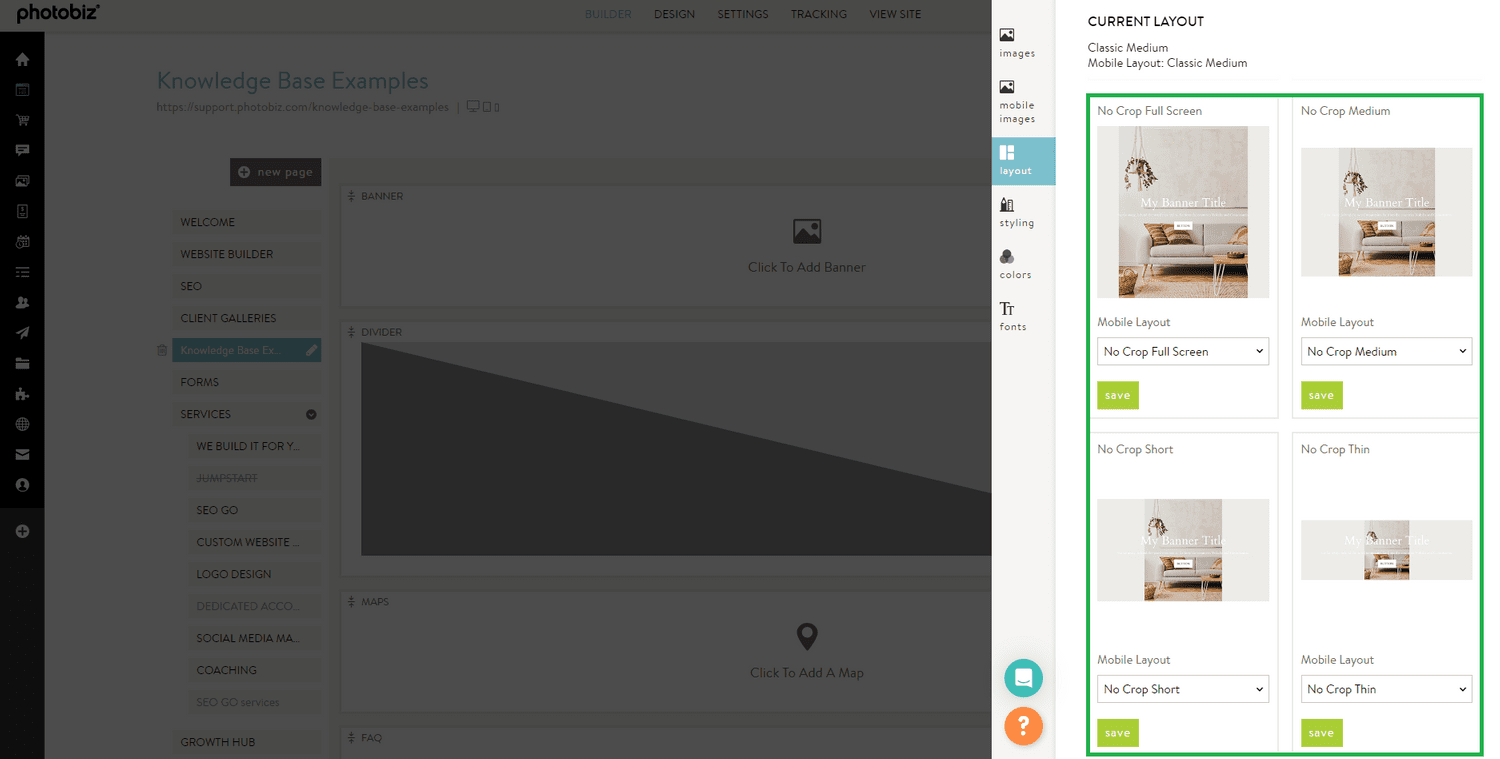 How To Use Banner Blocks - PhotoBiz Knowledge Base