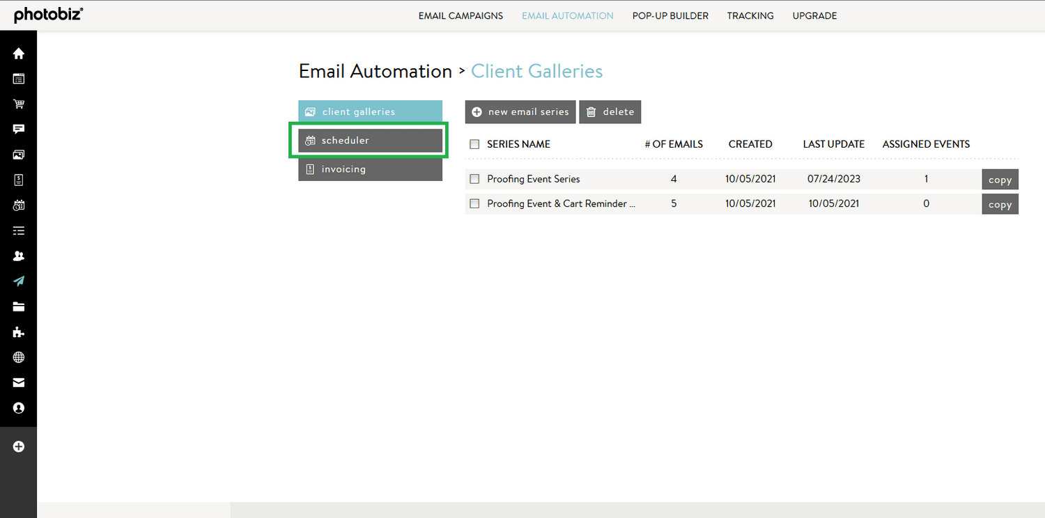 Setting Up Email Automation for the Scheduler - PhotoBiz Knowledge Base