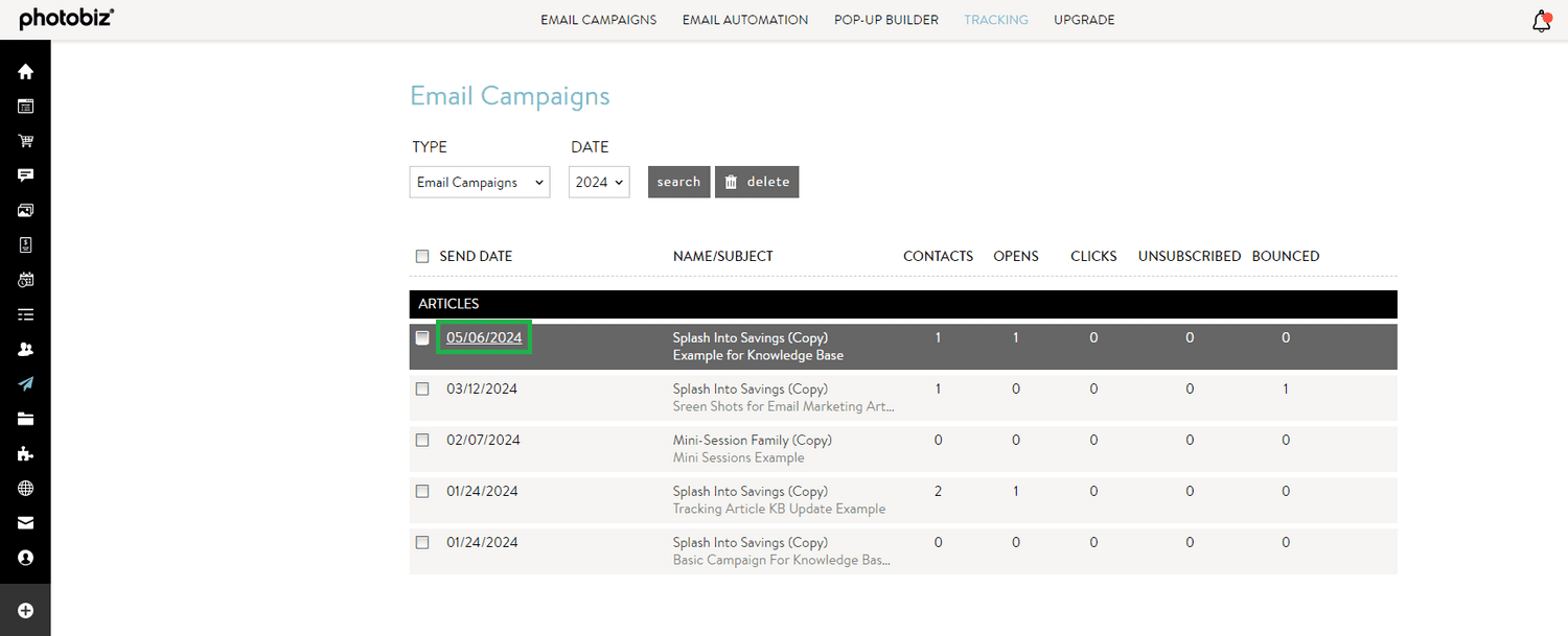 How To Export Email Marketing Tracking To A .CSV File - PhotoBiz ...